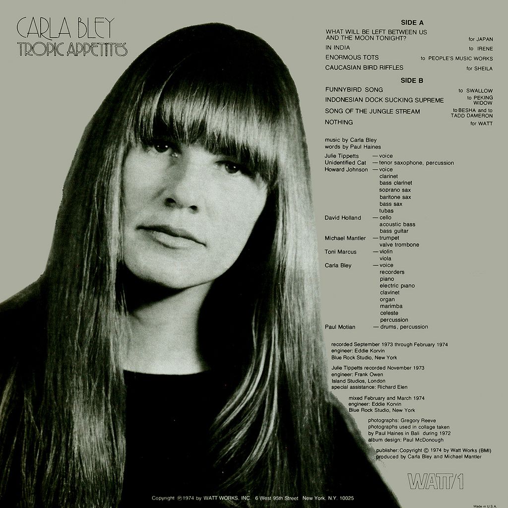 Carla Bley: Tropic Appetites (WATT/1) – Between Sound and Space: ECM ...
